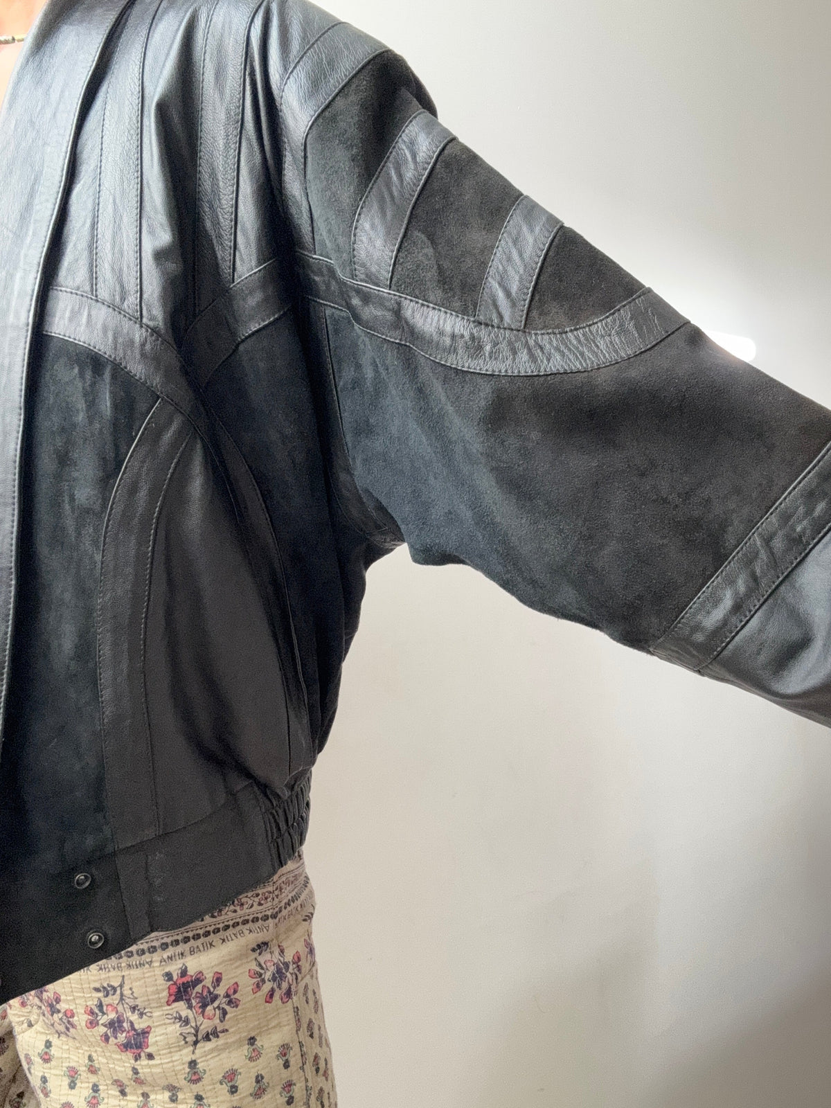 Eighties Suede Leather Panel Jacket – Jetsetbohemian