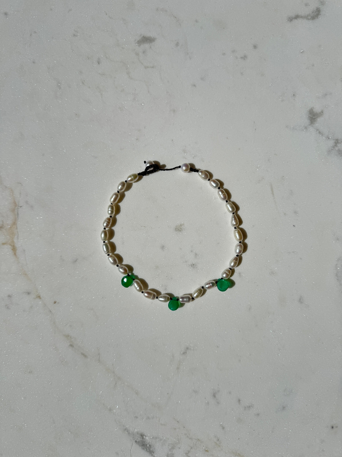 Hand Knotted Gem & Pearl Anklet | Jetsetbohemian