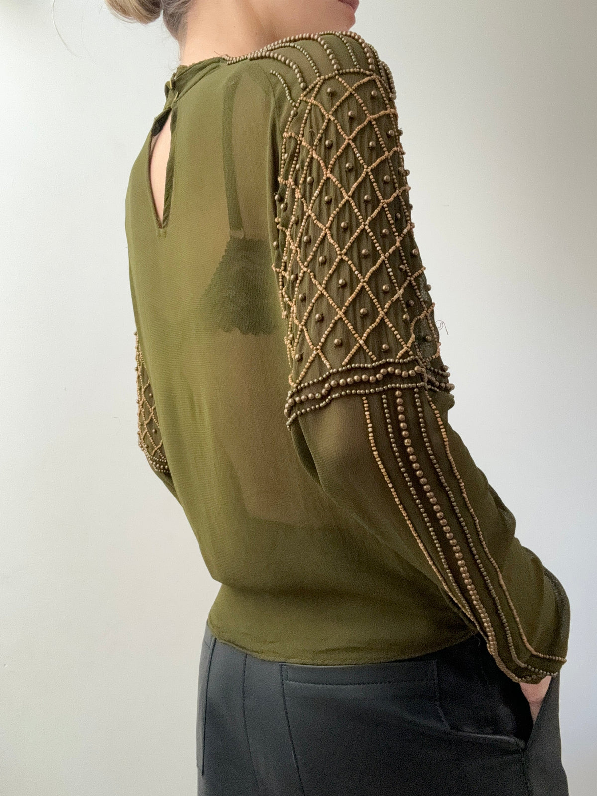 Vintage Green Beaded Top – Jetsetbohemian