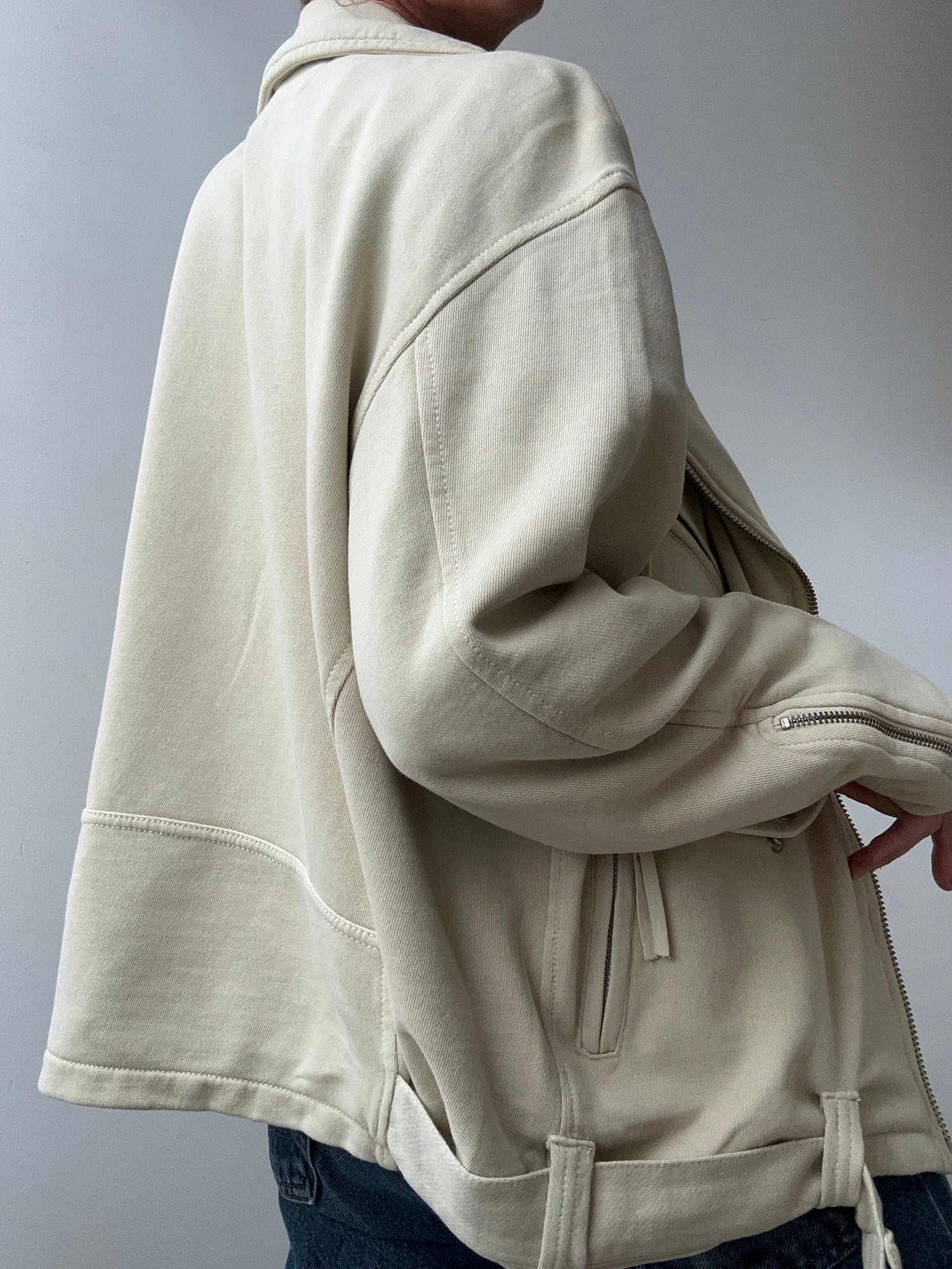 Free People Rebel Knit Moto Jacket Cream | Jetsetbohemian