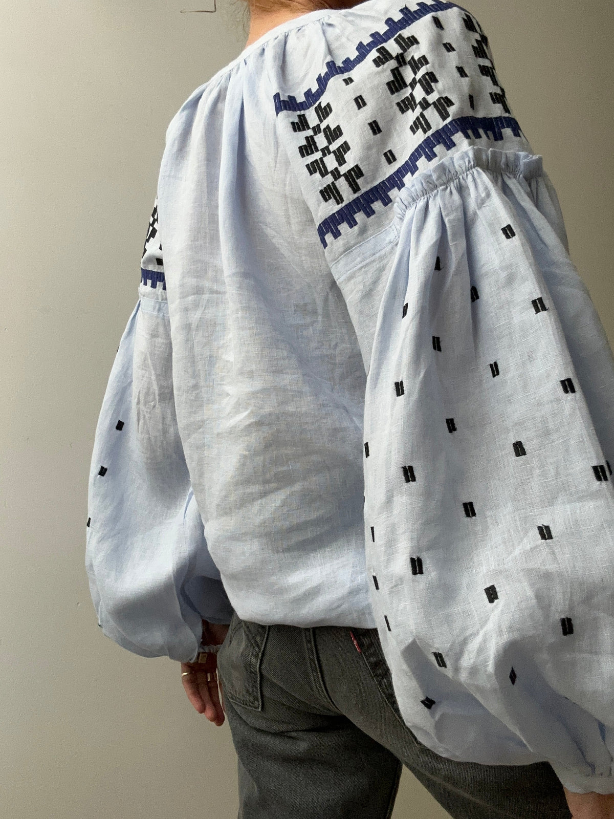 March 11 Geometric Blouse Blue – Jetsetbohemian